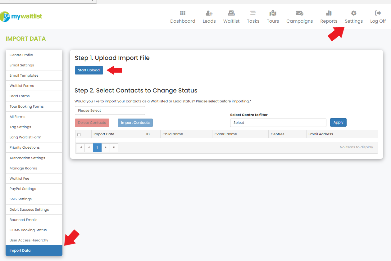 Importing your Waitlist: Importing Using Data Import Tool – Help Centre