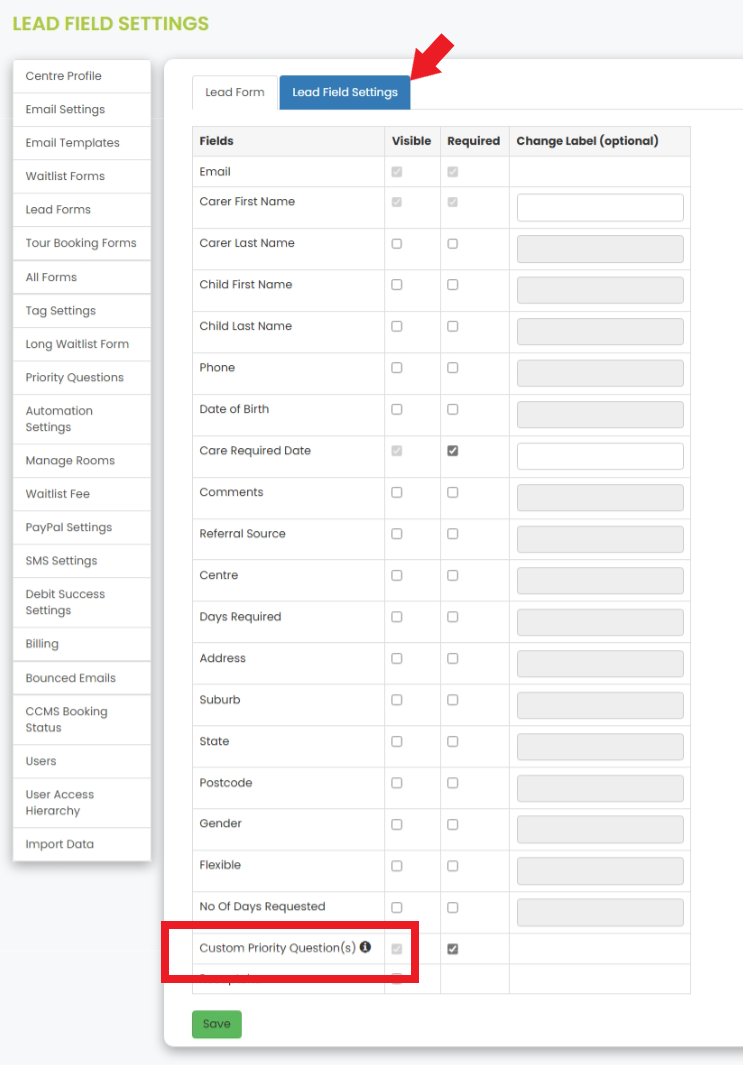 Setting Up Custom or Priority Questions – Help Centre